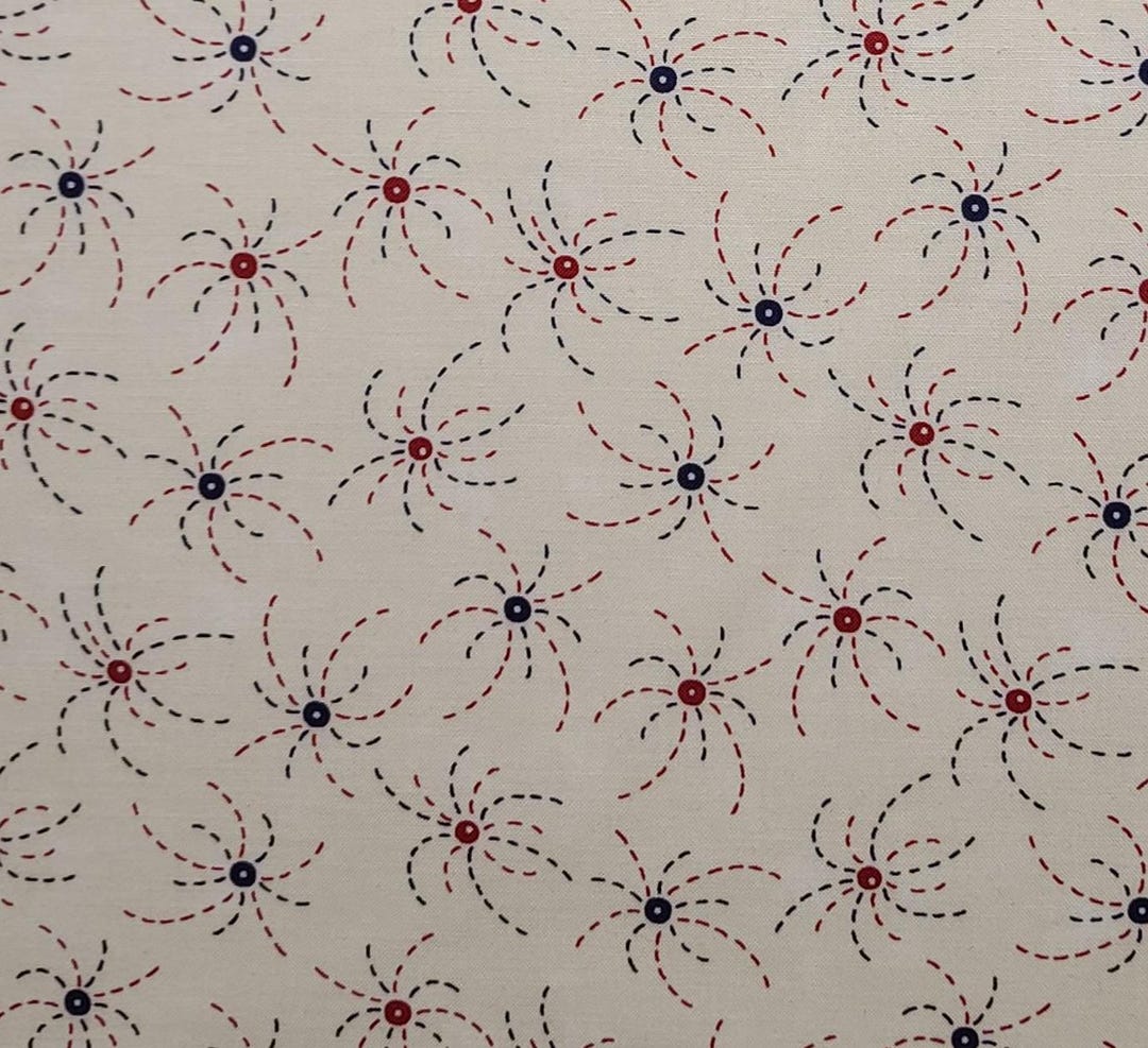 Sweet Land of Liberty by Sandi Gervais for Moda - Ivory Fabric / Red ...