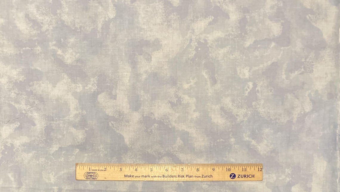 Light Gray, Soft White, Periwinkle, Pale Camo Style Fabric - Selvage to ...