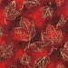 Dark Red Tonal Fabric / Metallic Gold Leaf Print - Etsy