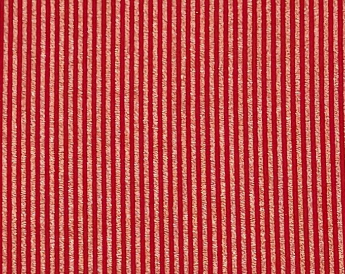 Red Fabric / Gold Metallic Stripe - Selvage to Selvage Print - Etsy