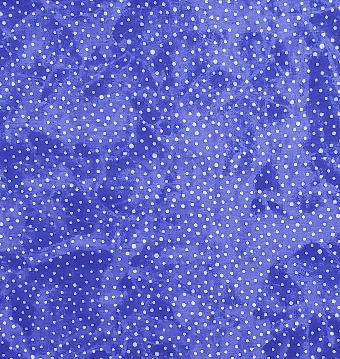 Dark Royal Blue Tonal Fabric / Tonal Polka Dots - Selvage to Selvage ...