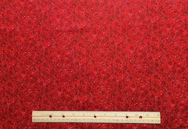Joann Fabric - Red and Dark Red Allover Silhouette Flower Print Fabric ...