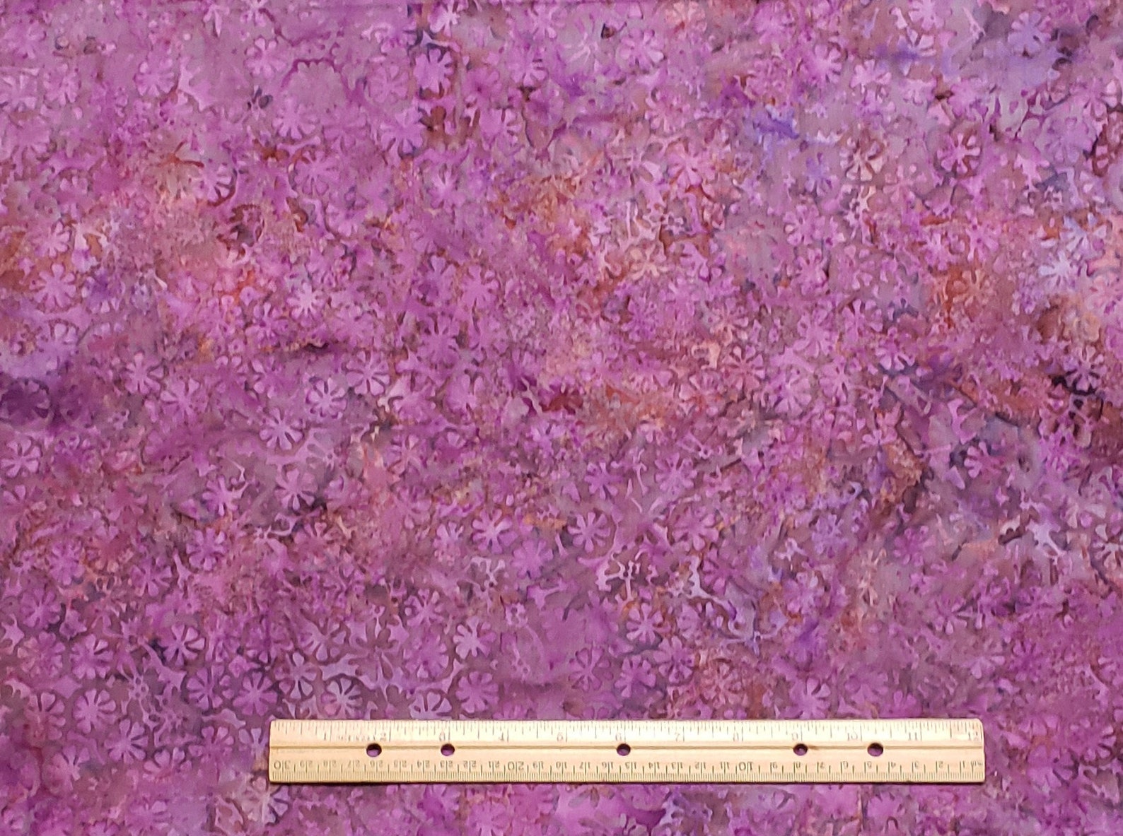 BATIK Bright Purple / Rust Fabric / Flower Pattern - Etsy