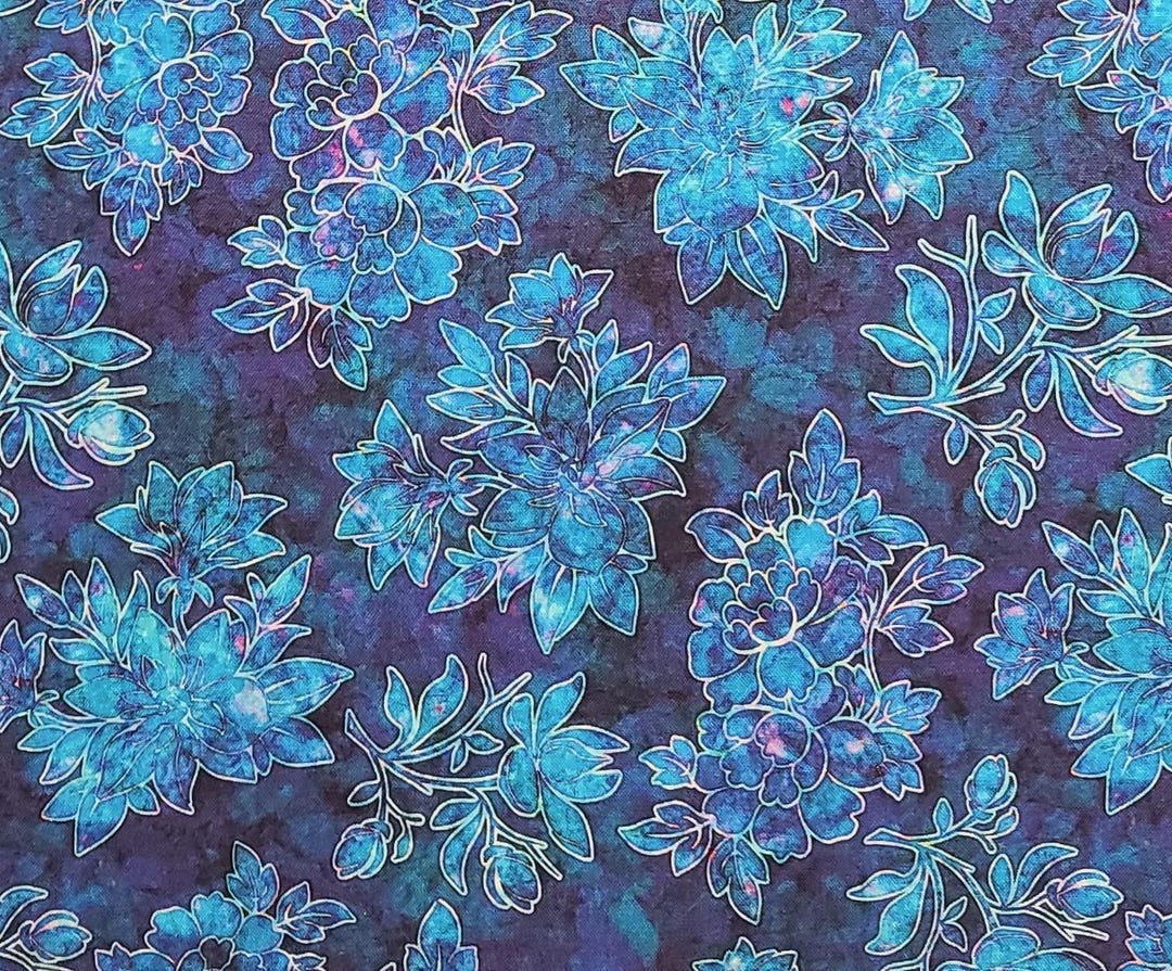 Dan Morris Design 2019 for QT Fabrics Indigo, Teal, Green, Bright Blue ...
