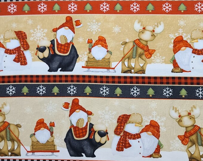 Timber Gnomies by Shelly Comiskey for Henry Glass & Co Inc Patt #9275 ...