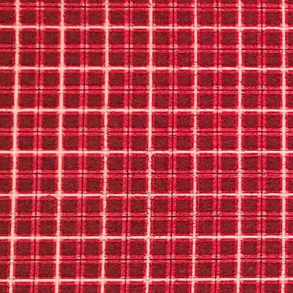 Red and White Windowpane Fabric - Etsy