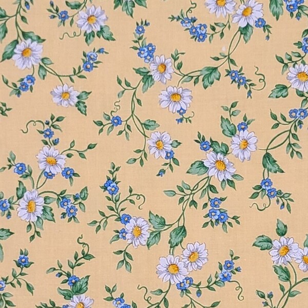 Butter Yellow and Blue Fabric - Etsy