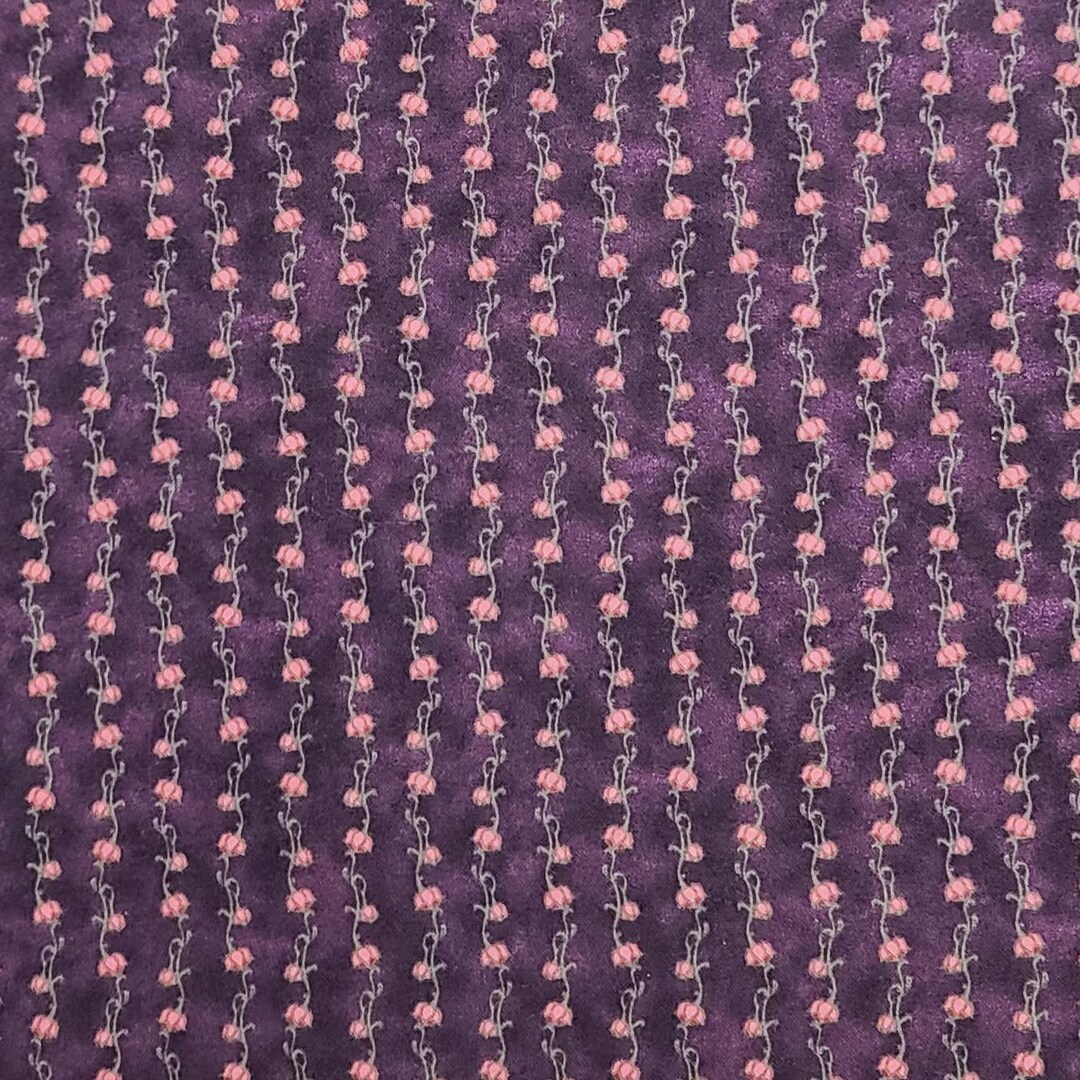 Flowering Ferns Northcott Studio - Plum Flannel Fabric / Pink and Green ...