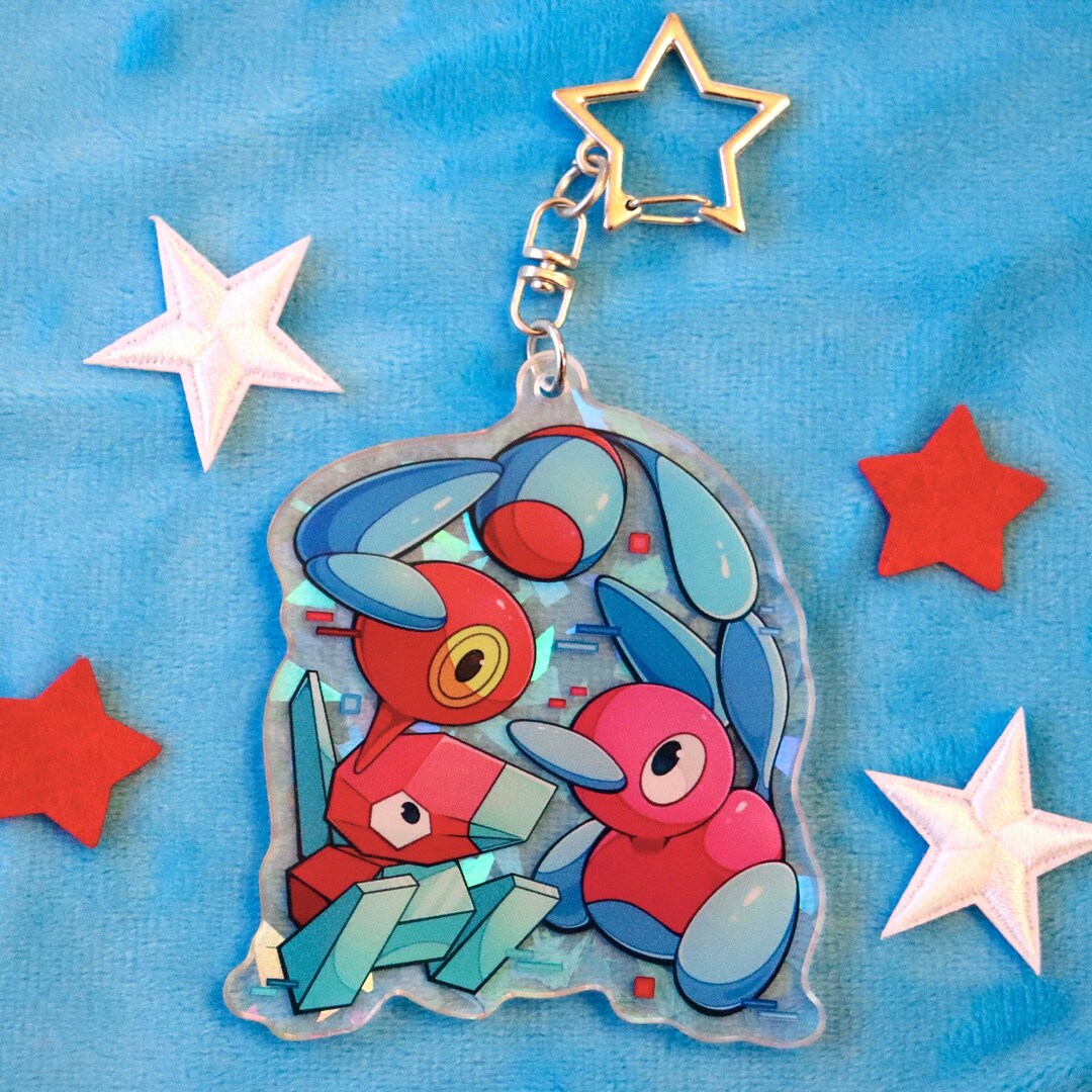 Porygon's Digital Family Holographic Keychain - Etsy
