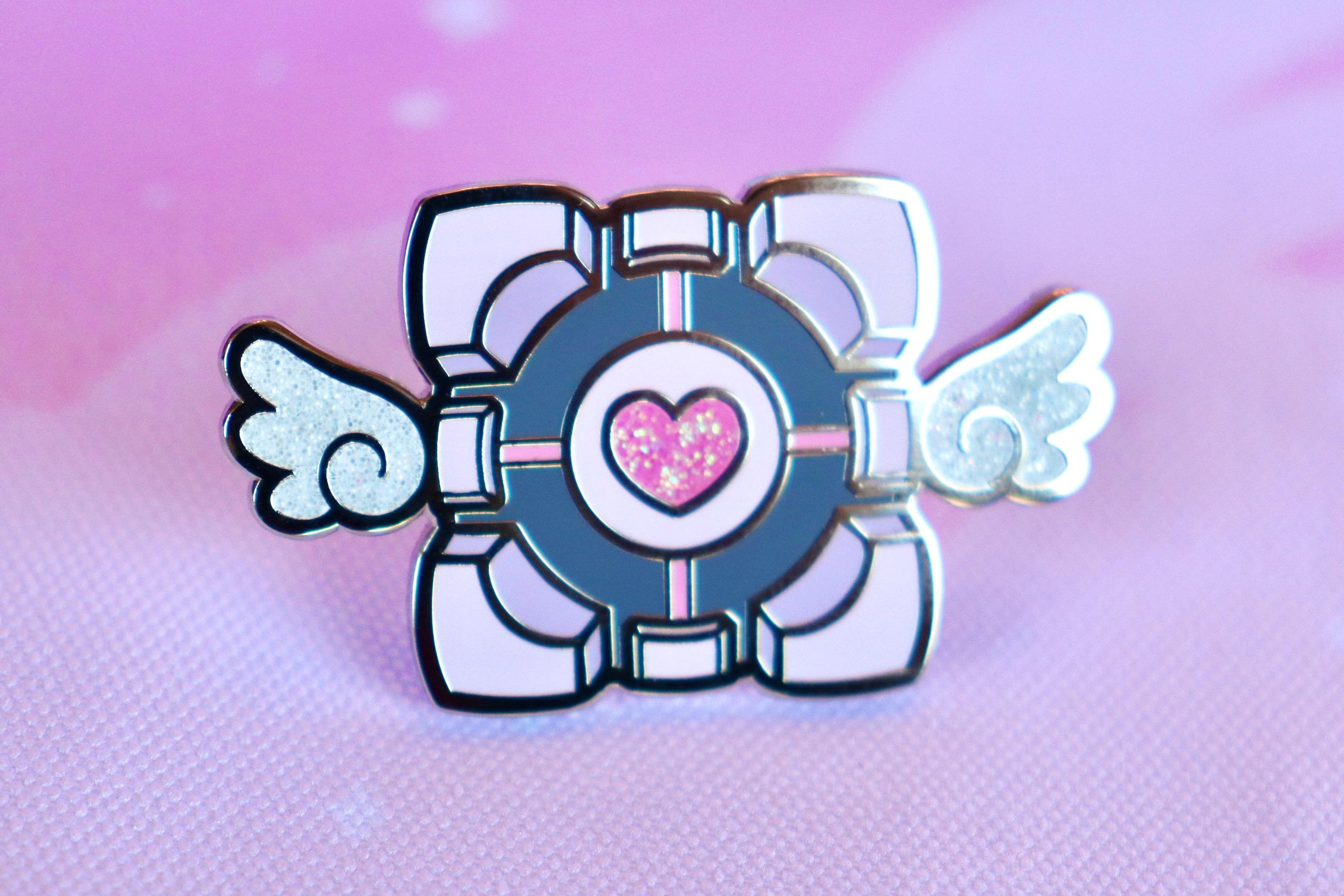 Angel Companion Cube Enamel Pin - Etsy