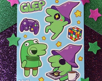 Smiling Friends Glep Vinyl Water Resistant Decal Sticker Glitter or ...