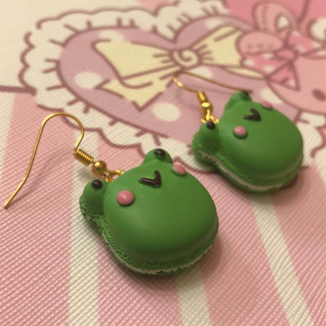Macaron Froggy Frog Dangle Earrings - Etsy