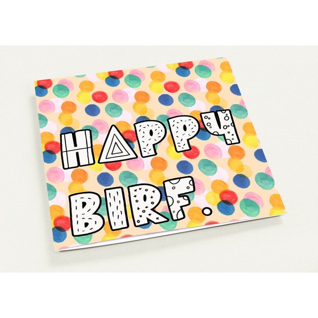 Happy Birf. Pack of 10 Birthday Cards With Envelopes. Birfday Card ...