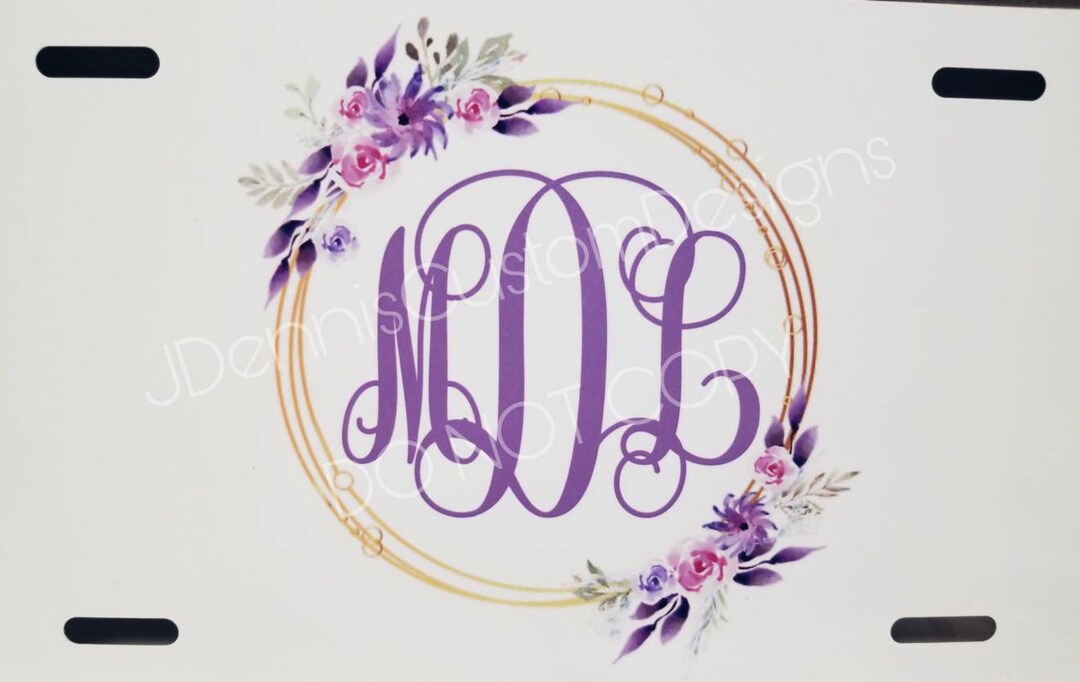 Personalized License Plate - Flower License Plate - Girly Car ...