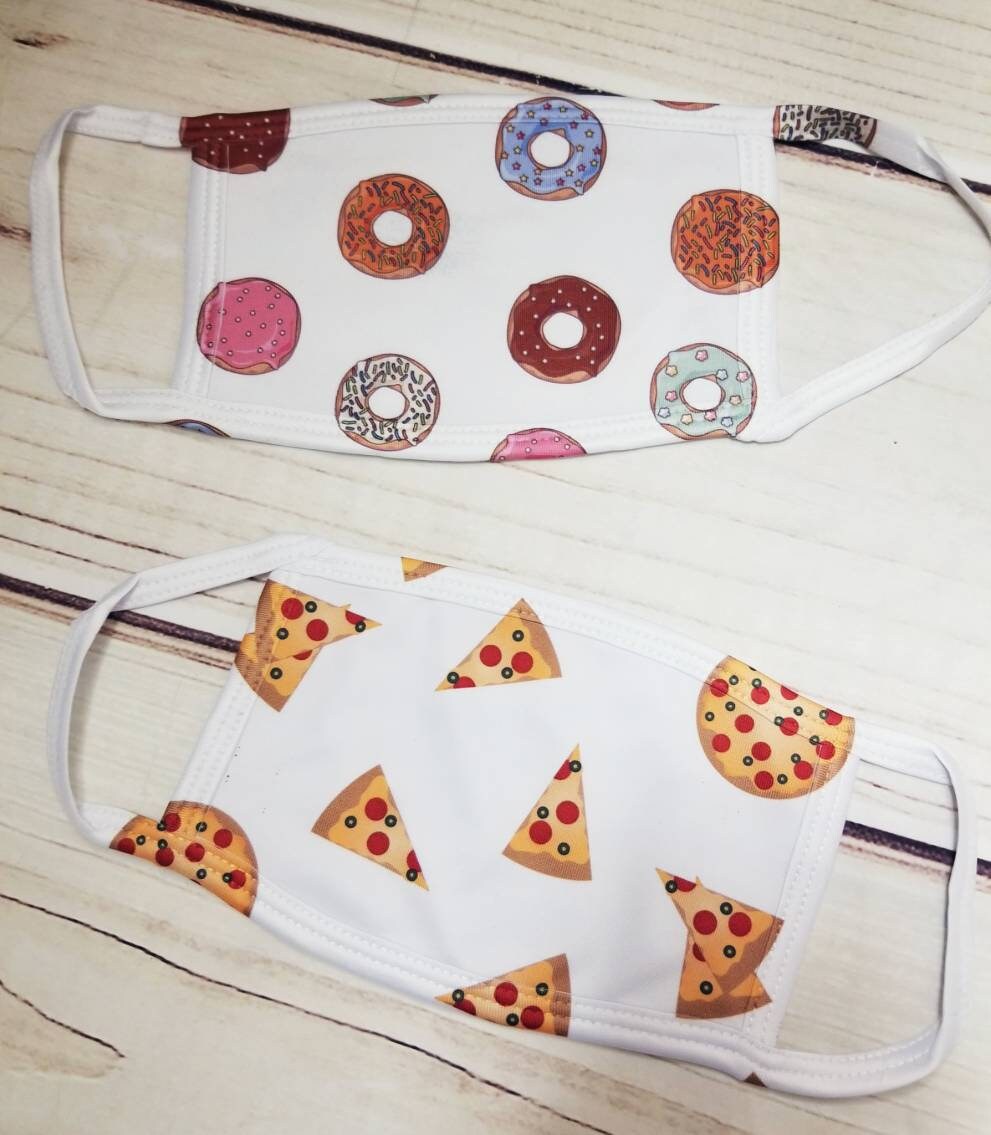 Pizza Face Mask Fashion Face Mask Donut Face Covering - Etsy