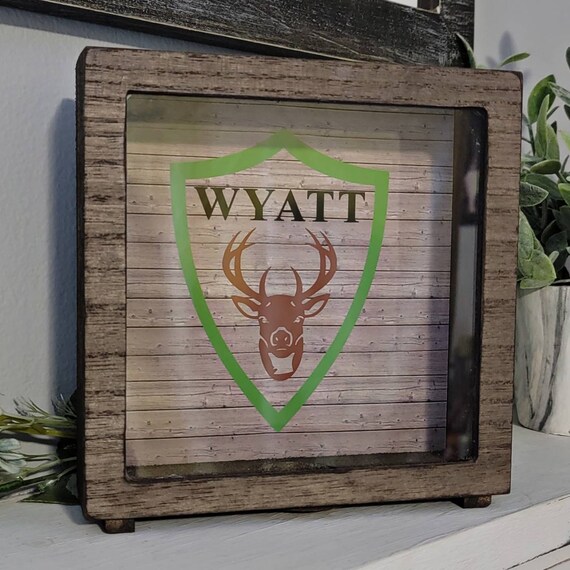 Deer Money Bank Personalized Wood Piggy Bank Deer Money Box | Etsy