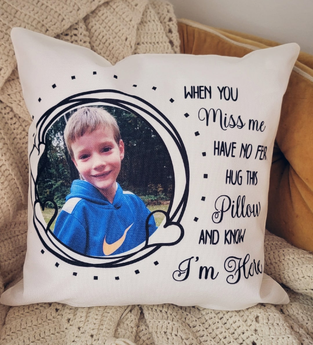 Memorial Pillow With Pictures Photo Pillow Custom Pillow Hugging Pillow ...
