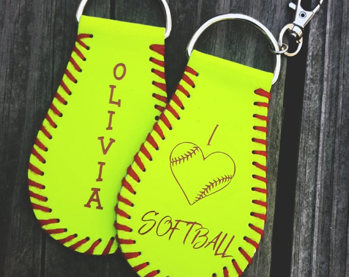 Softball Keychain Bag Clip - Softball Player Gift - Team Gift ...