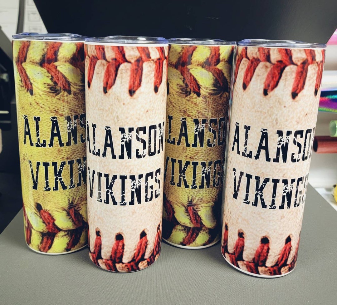 Custom Softball Tumbler - Custom Baseball Tumbler - Sports Cup - Rustic ...