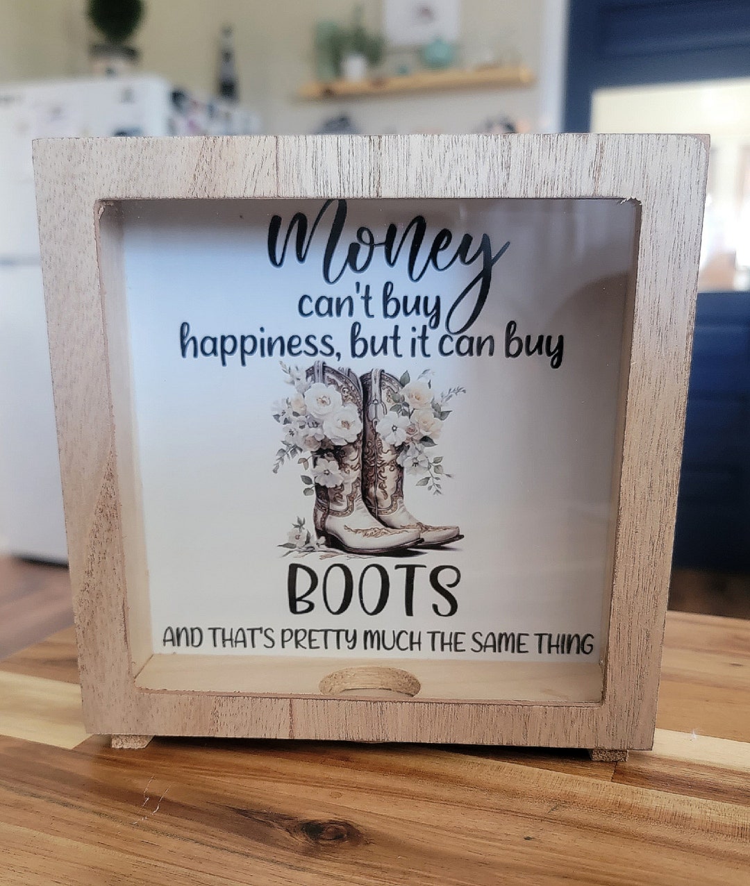Boot Money Bank - Cowgirl Piggy Bank - Custom Wood Money Box - Coin ...