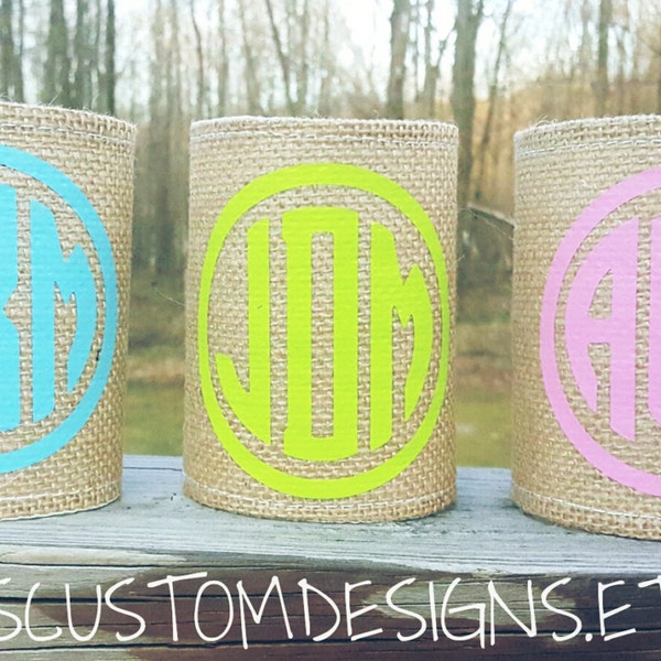 Burlap Monogram - Etsy