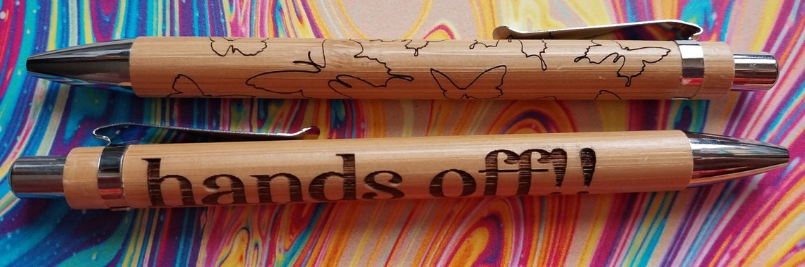 Personalized Laser Engraved Pens Made of Bamboo - Etsy