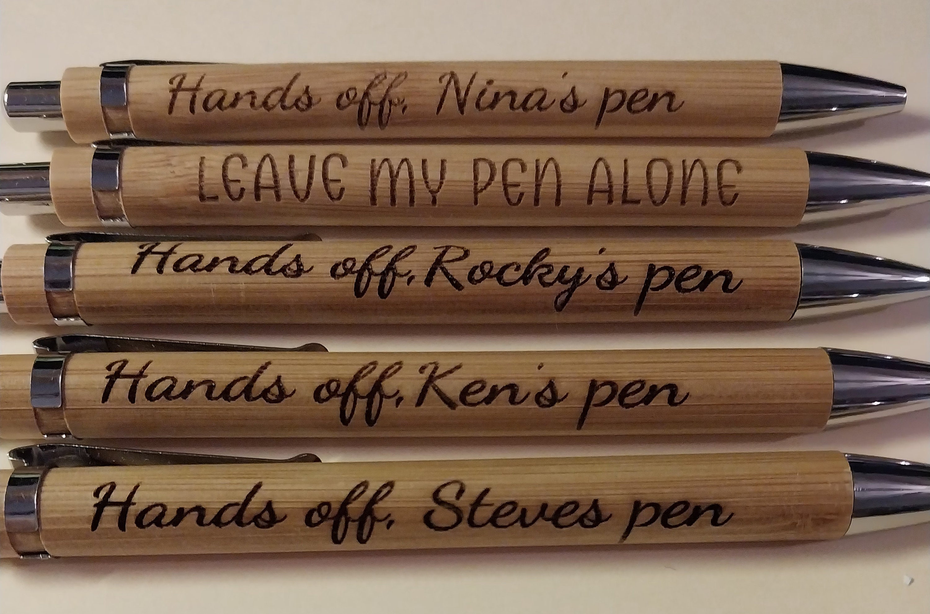 Personalized Laser Engraved Pens Made of Bamboo - Etsy