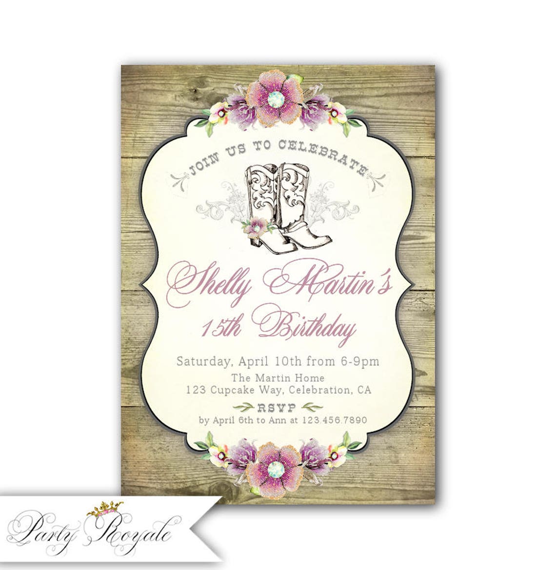 Cowgirl Birthday Invitation Western Birthday Invitations Etsy