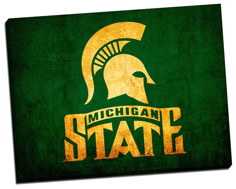 Michigan State Spartans Vintage Style Canvas Print - Etsy