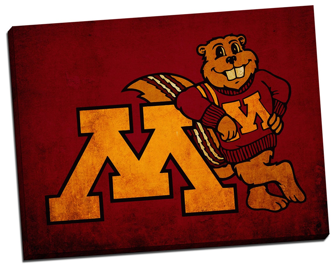 Minnesota Golden Gophers Vintage Style Canvas Print - Etsy