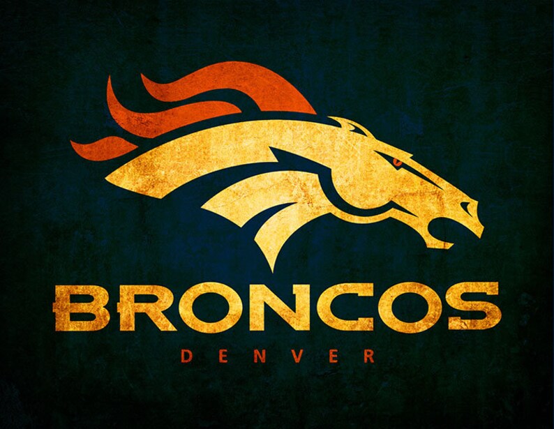 Denver Broncos Vintage Style Canvas Print: Football Decor - Etsy