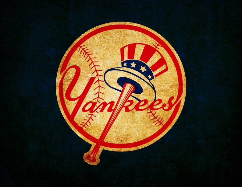 New York Yankees Vintage Style Canvas Print: Baseball Wall Decor - Etsy