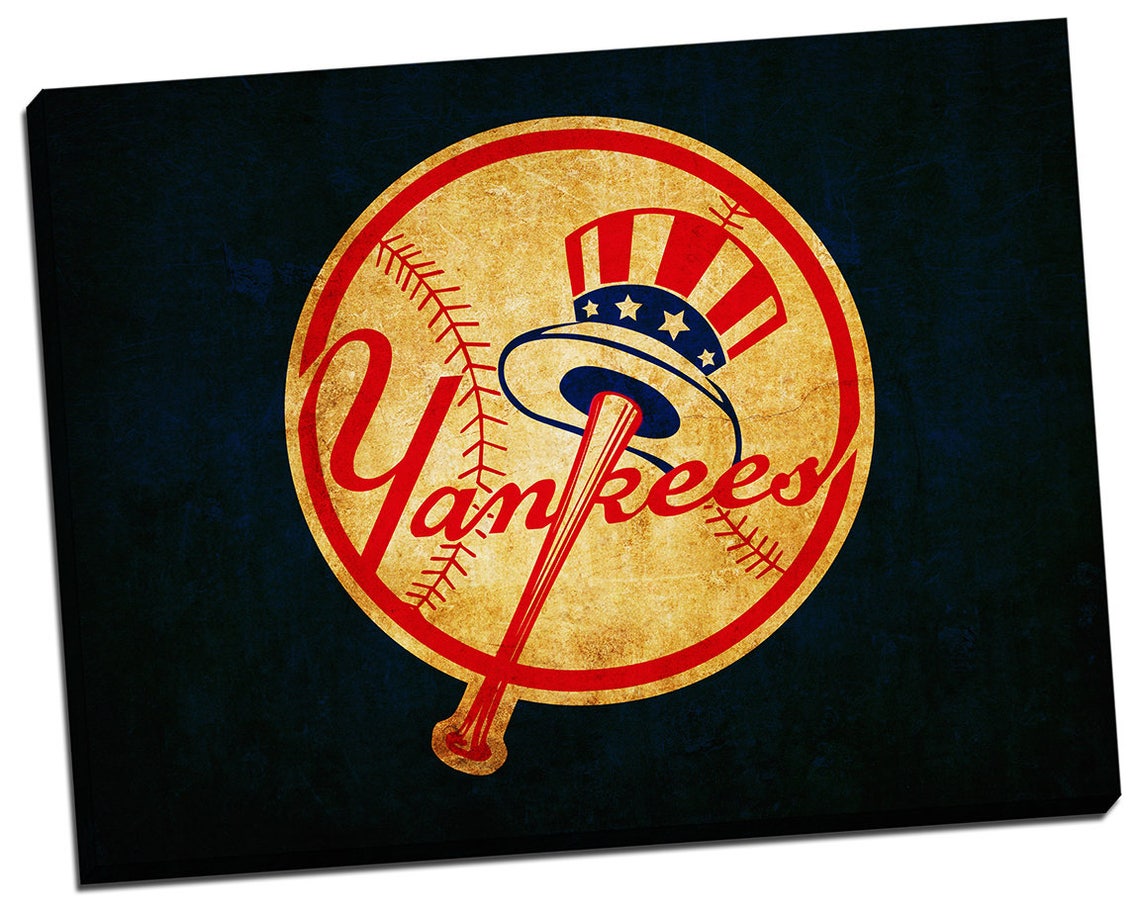 New York Yankees Vintage Style Canvas Print: Baseball Wall Decor - Etsy