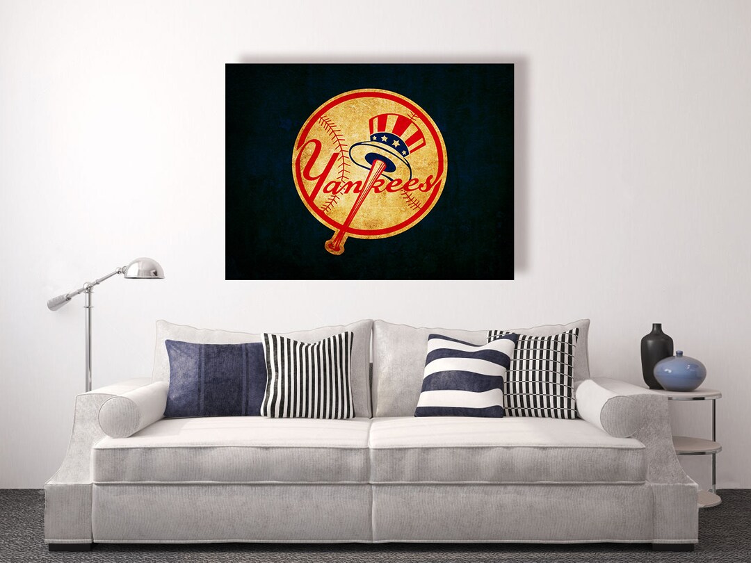 New York Yankees Vintage Style Canvas Print: Baseball Wall Decor - Etsy