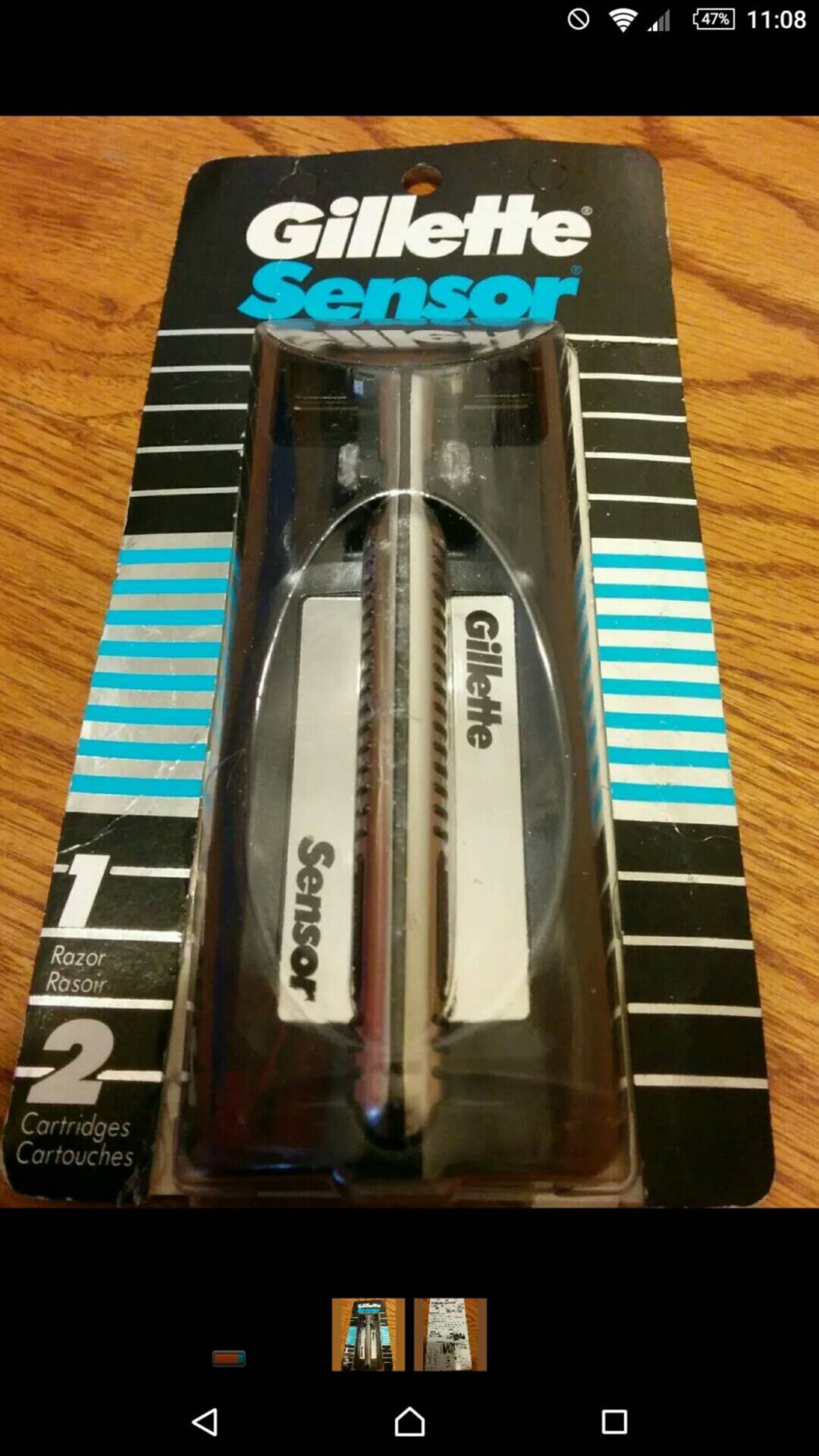 Vintage Gillette Sensor Razor Handle New in Package With Cartridges ...