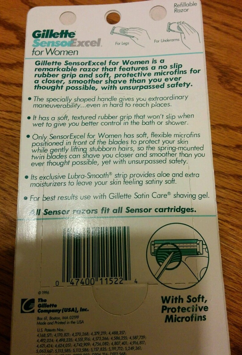 Gillette Sensor Excel Women's Handle Shaver NIP Vintage | Etsy