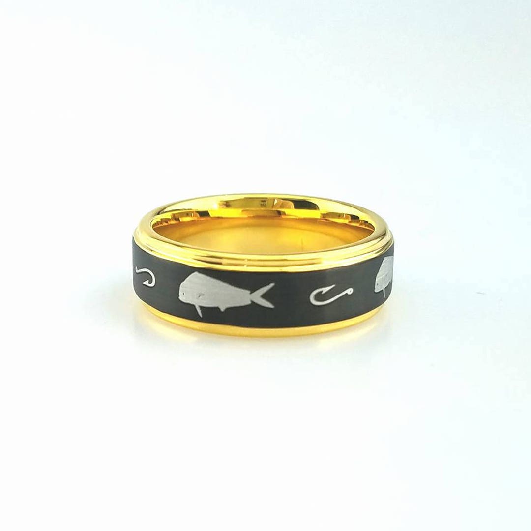 Fisherman Ring, Fisherman Gift, Fishing Ring, Mahi Mahi Wedding Ring ...