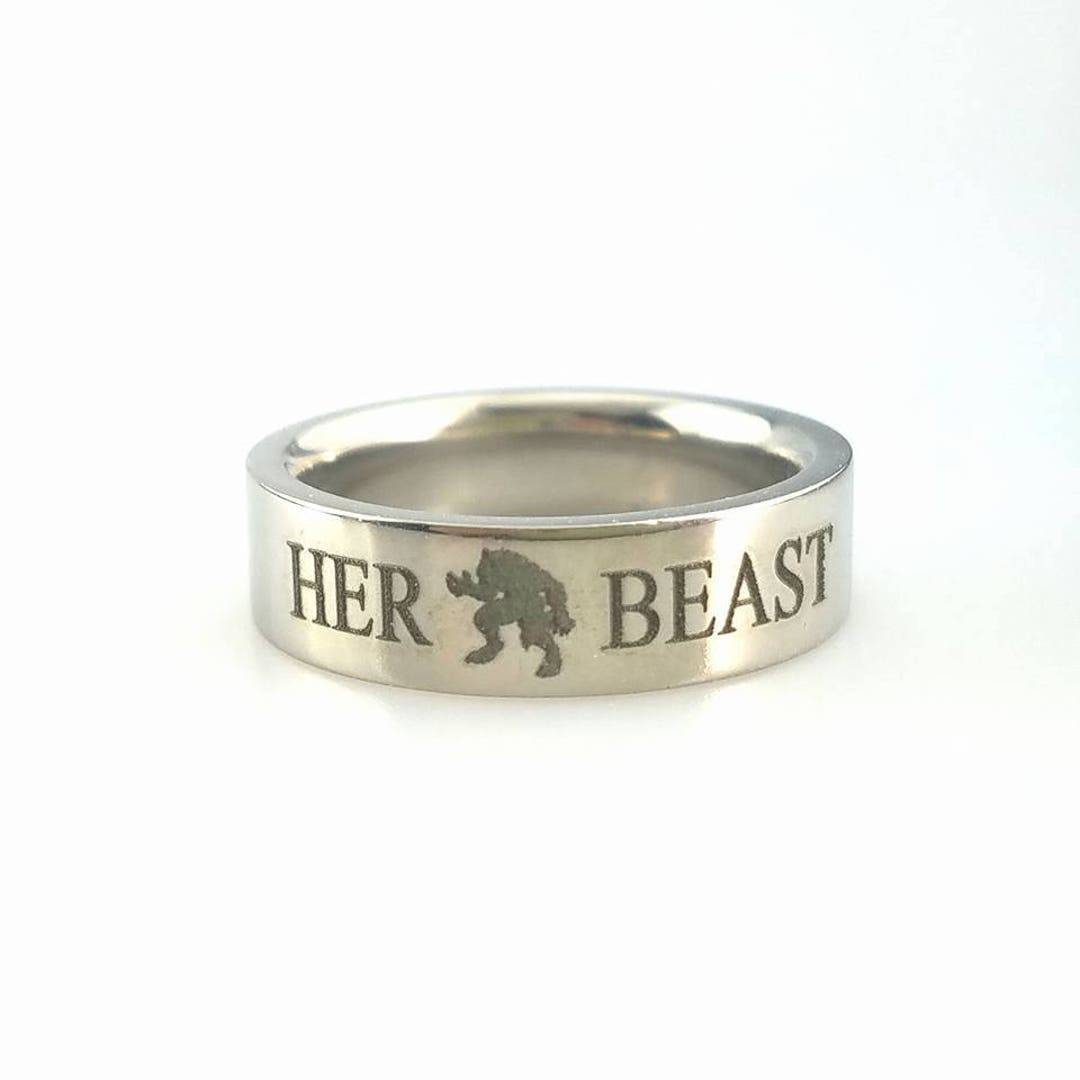 Titanium Wedding Ring Her Beast Wedding Band Custom Size and - Etsy
