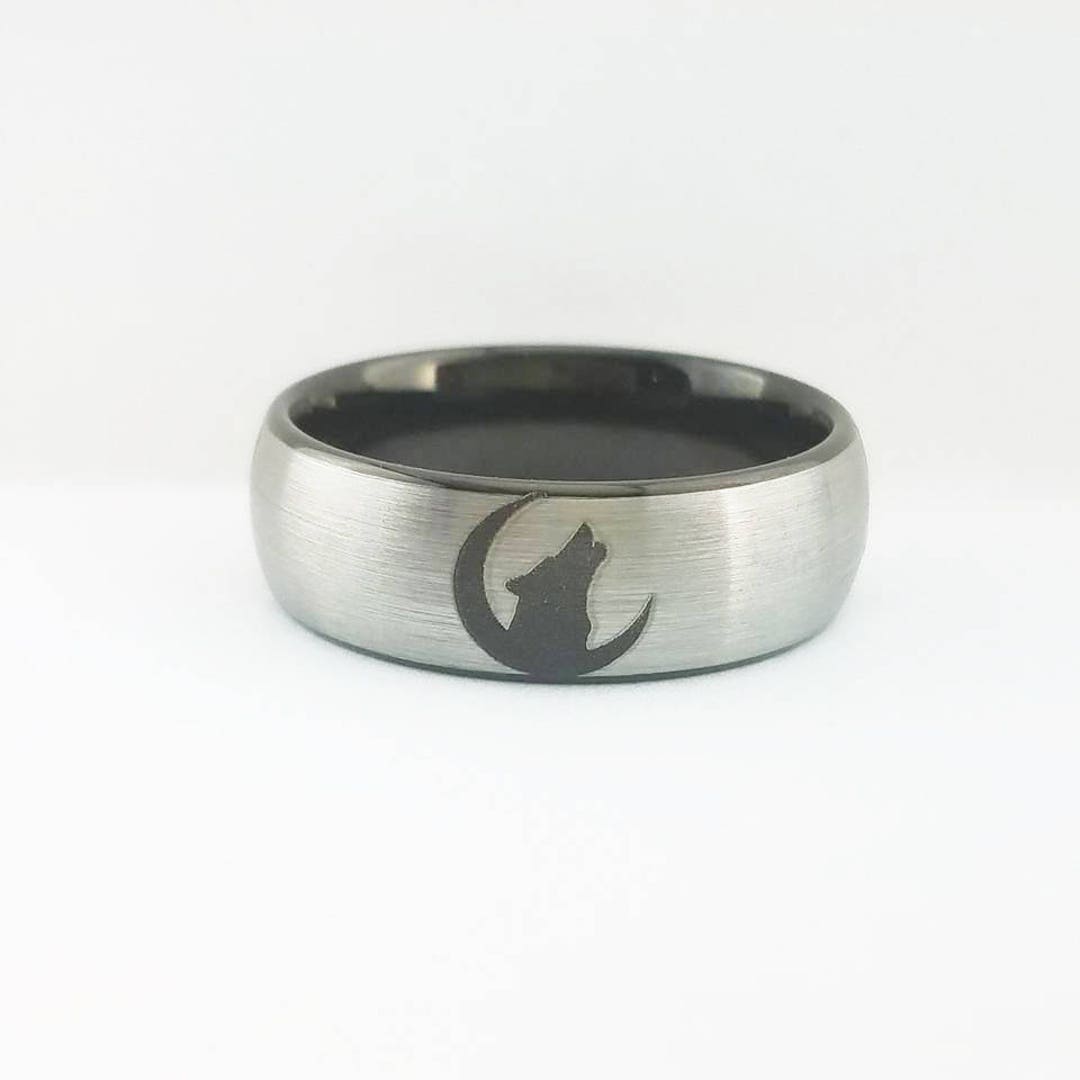 Tungsten Wedding Band, Wolf Ring, Wolf Wedding Ring, Twilight Wedding ...