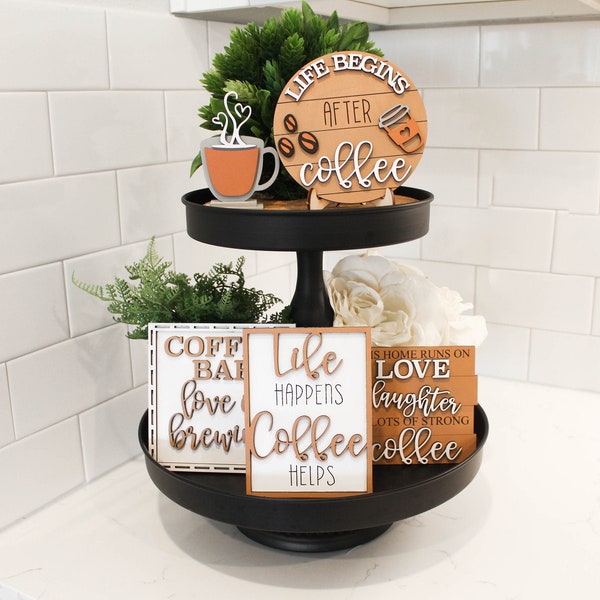 Coffee Tiered Tray Decor - Etsy