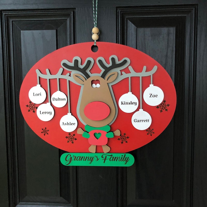 Reindeer Door Decor - Etsy