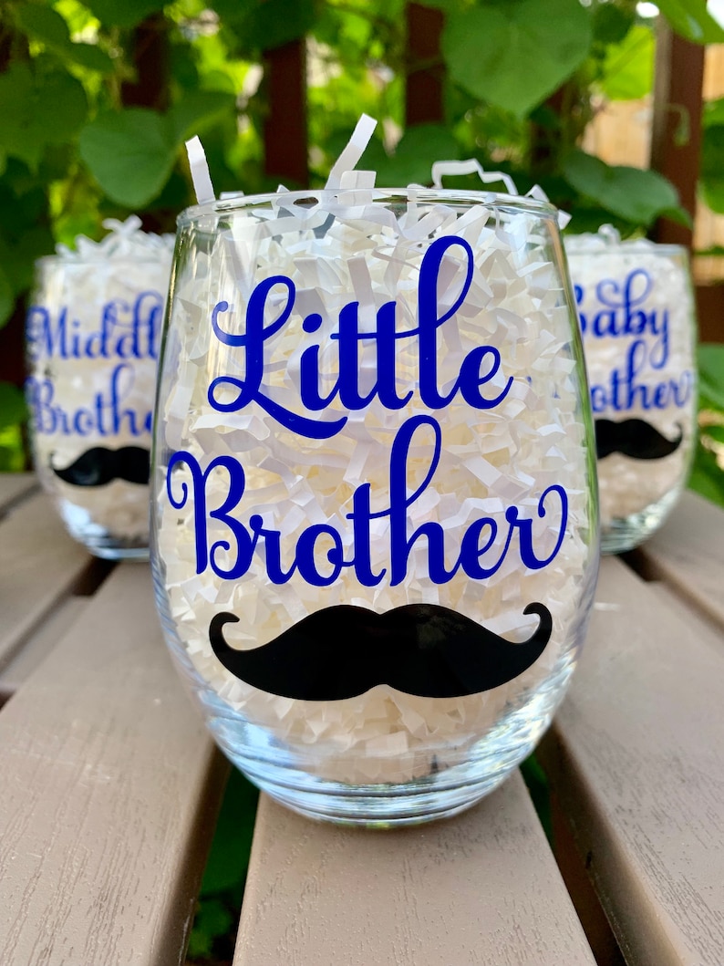 Brother Wine Glass Siblings Day Gift Big Brother Middle - Etsy