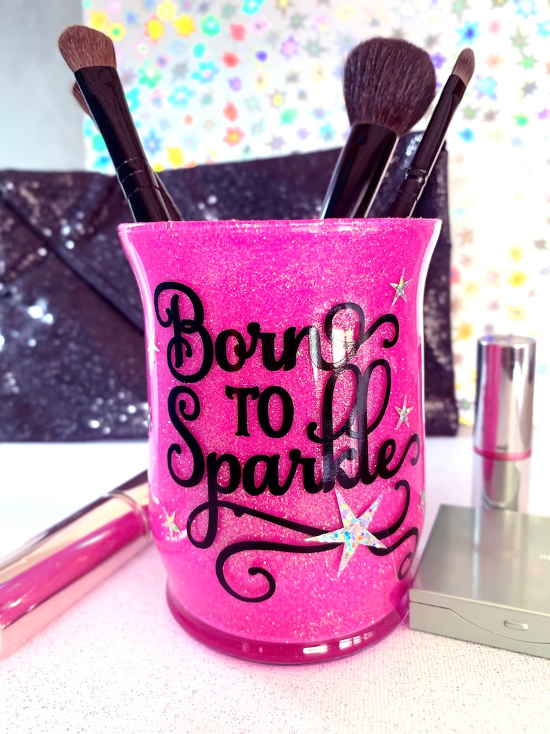 Glitter Makeup Brush Organizer, Makeup Brush Cup, Makeup Vanity Brush ...