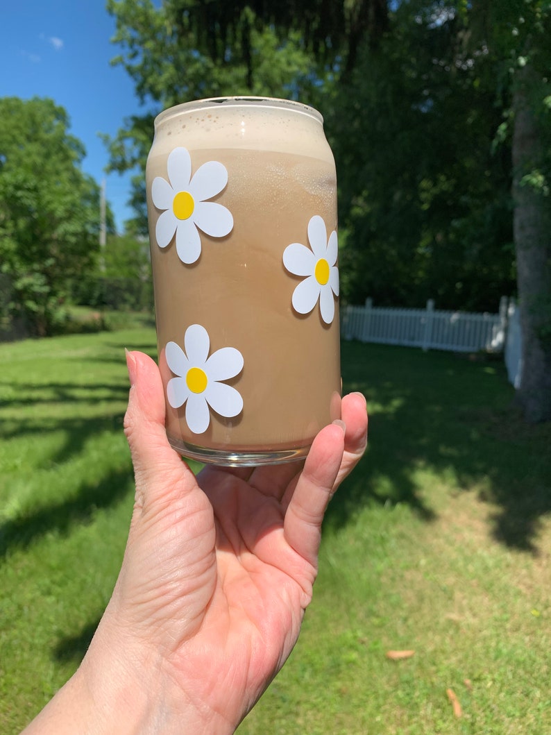 Daisy Beer Can Glass /Iced Coffee Glass / Soda Can Glass / | Etsy