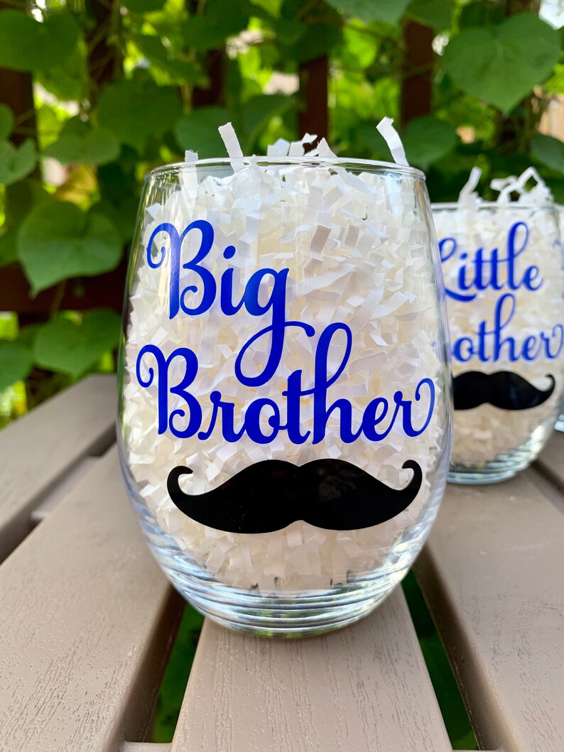 Brother Wine Glass Siblings Day Gift Big Brother Middle - Etsy