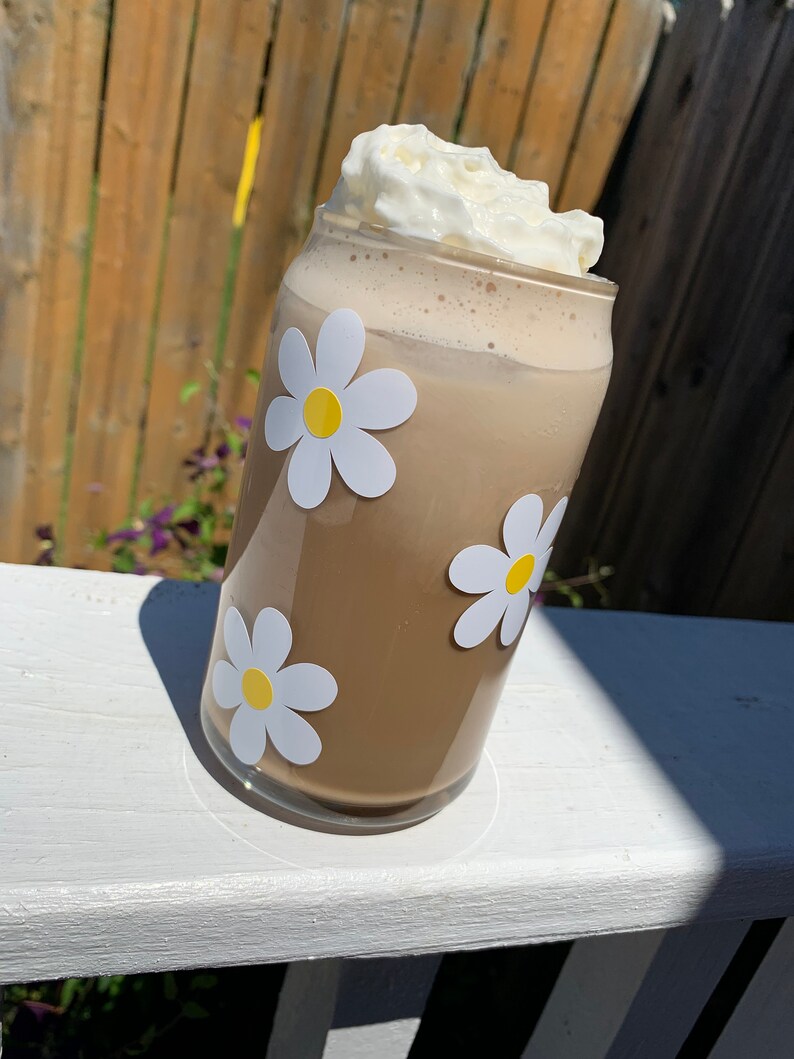 Daisy Beer Can Glass /Iced Coffee Glass / Soda Can Glass / | Etsy