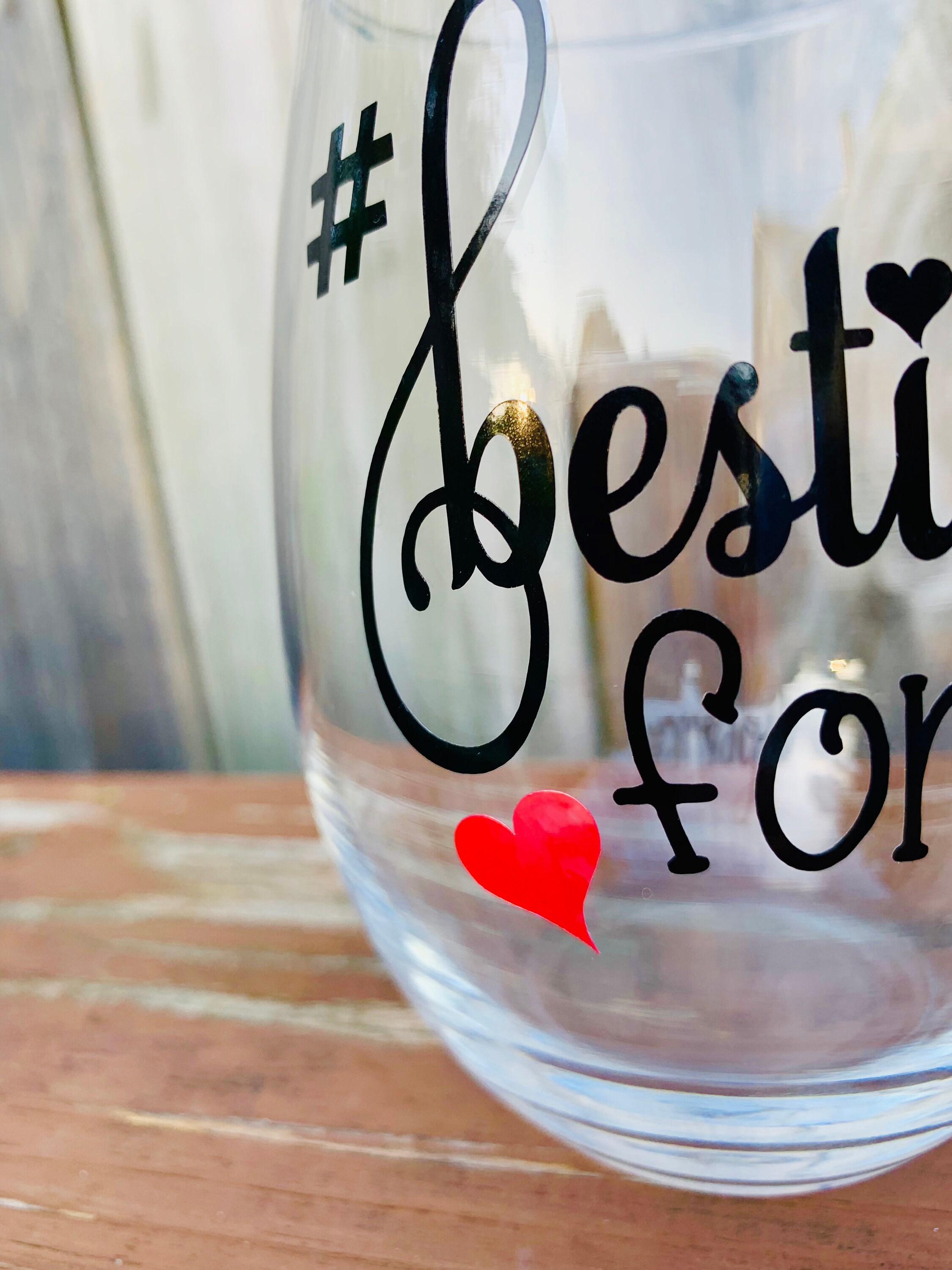 Best Friends Stemless Wine Glass, Long Distance Friends Gift, Thinking ...