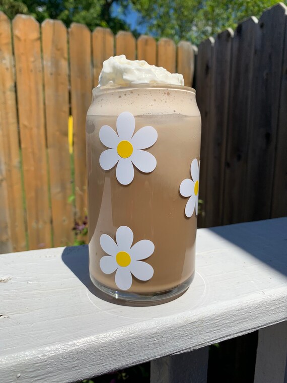 Daisy Beer Can Glass /Iced Coffee Glass / Soda Can Glass / | Etsy