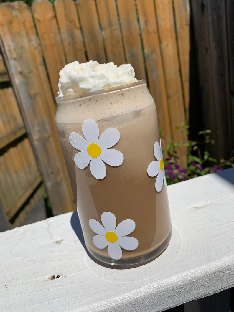 Daisy Beer Can Glass /Iced Coffee Glass / Soda Can Glass / | Etsy