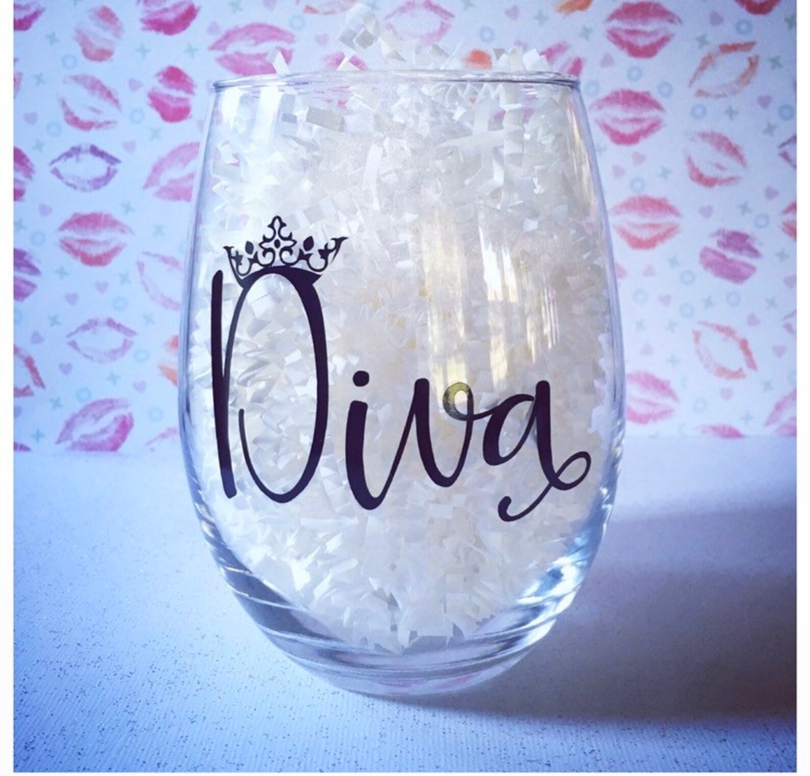Diva Wine Glass Best Friend Wine Glass Bridal Party Wine - Etsy